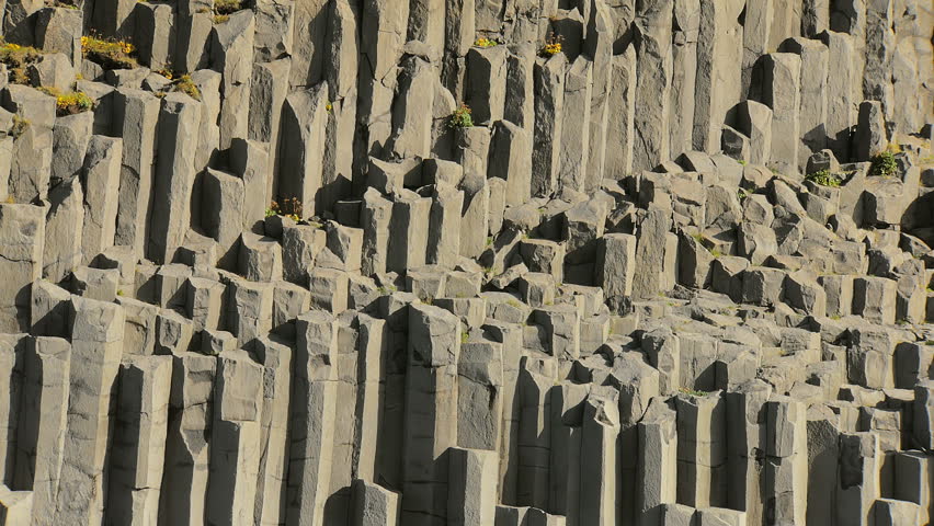 Close Up Of Famous Basalt Rocks On Black Sand Beach Reynisfjara In ...