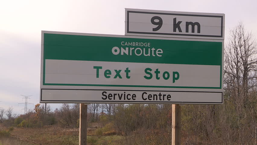 Cambridge, Ontario, Canada November 2016 Anti Texting And Driving Rest ...