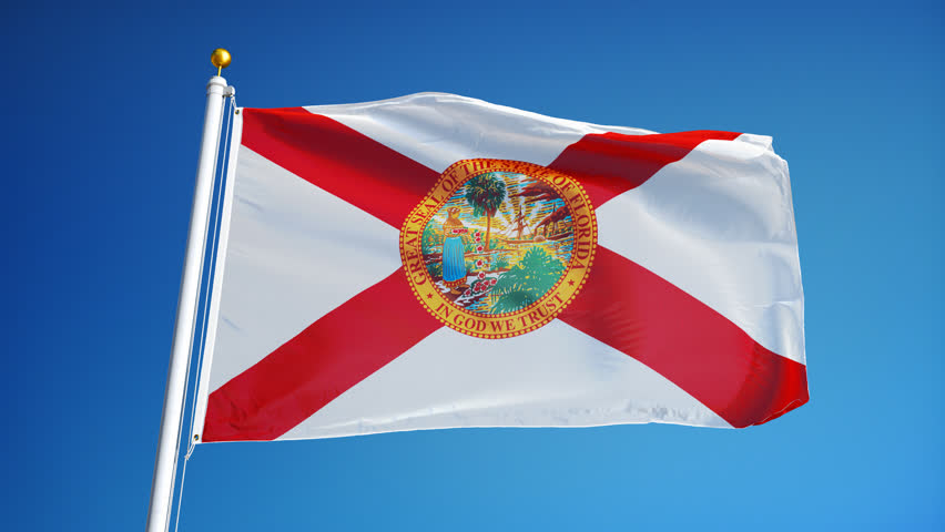 Florida (u.s. State) Flag Waving Stock Footage Video (100% Royalty-free ...