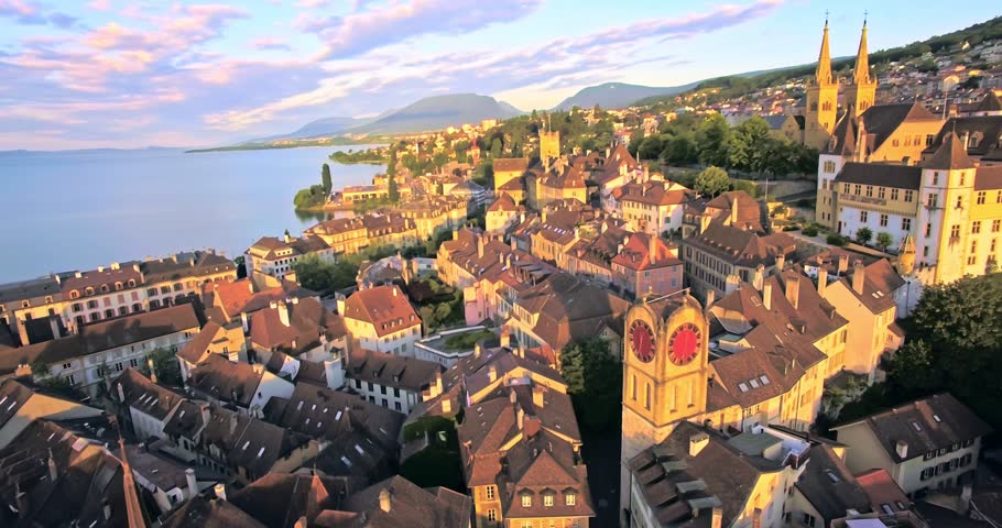Cathedral In Neuchatel, Switzerland. Stock Footage Video 11777648 ...