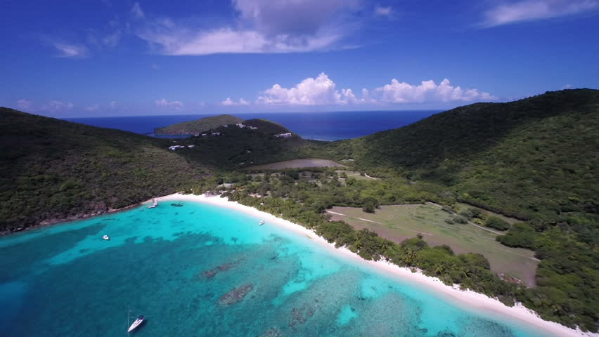 Stock Video Clip of Aerial view of White Bay, Guana Island, | Shutterstock