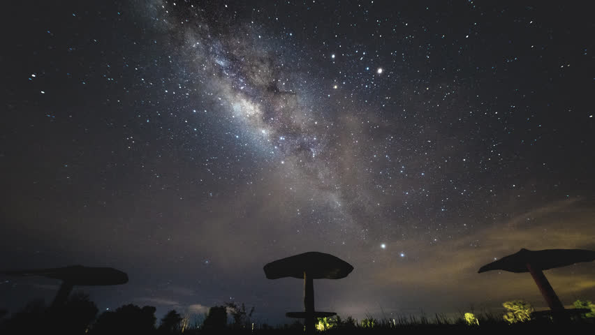 Stars Sky Turning Space Astrophotography Stock Footage Video (100% ...