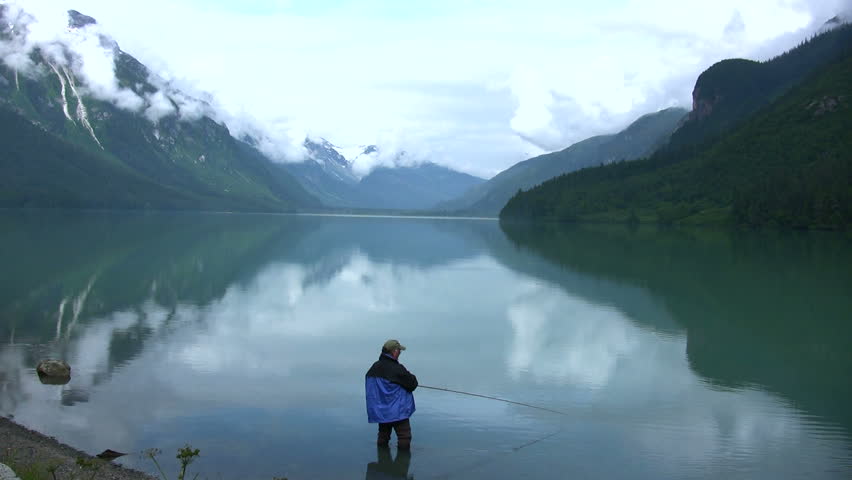 Fisherman in Chilkat Lake Alaska Stock Footage Video (100% Royalty-free ...