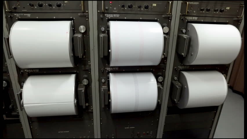 Seismograph Records An Earthquake On The Sheet Of Measuring Paper ...