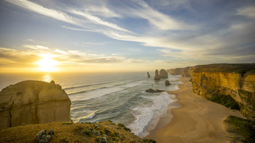 Coastline along the Great Ocean Road in Victoria, Australia image ...