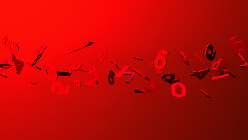 Red Numbers On Red Background. Loop Able 3DCG Render Animation. Stock ...
