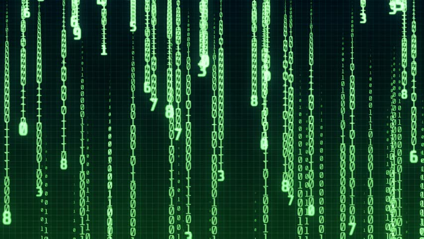 Matrix Binary Rain High Definition Animated Loop Of Green Binary ...