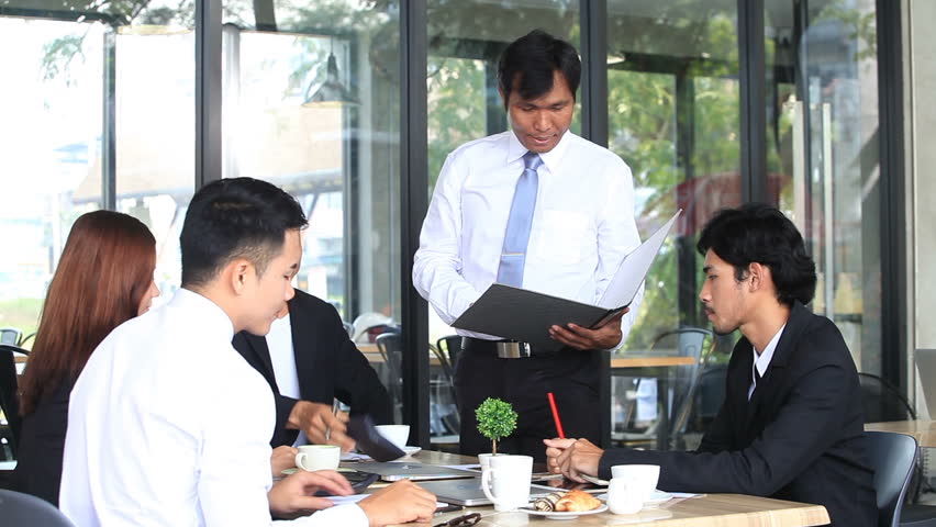 Asian Chinese Caucasian Group Financial Investors Collaborating Future ...