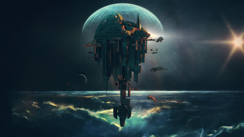 Alien Mothership 3D Rendering Animated Background Stock Footage Video ...