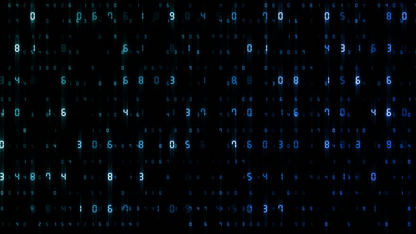 Twinkle Computer Data Code Screen Listing Table With Cursors And Boxes. Black Background With ...
