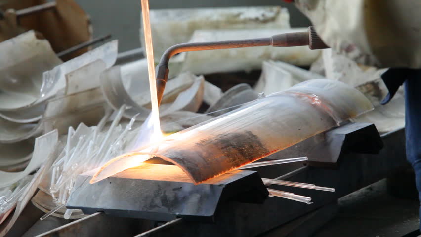 Close-up Of Quartz And Glass Welding Made With Gas High Temperature ...