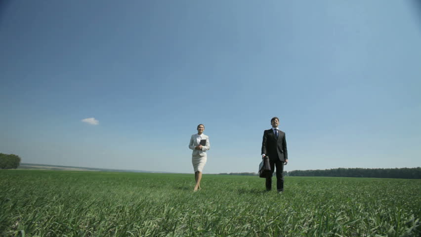 Business People Walking Unhurriedly Across Stock Footage Video (100% ...