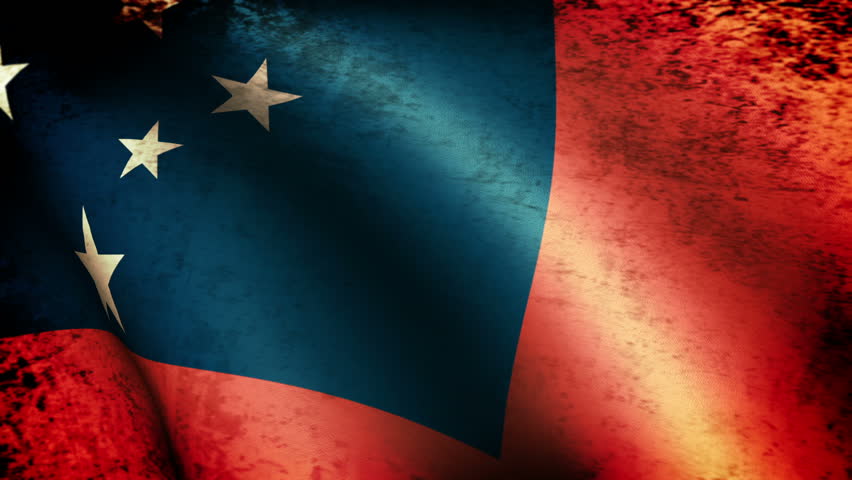 Western Samoa Flag Waving, Grunge Stock Footage Video (100% Royalty ...