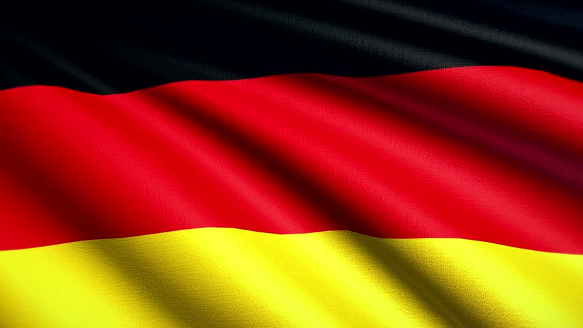 Realistic Ultra-HD Flag Of Germany Waving In The Wind. Seamless Loop ...