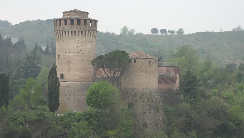 Ancient Castle and Catholic Church Stock Footage Video (100% Royalty ...