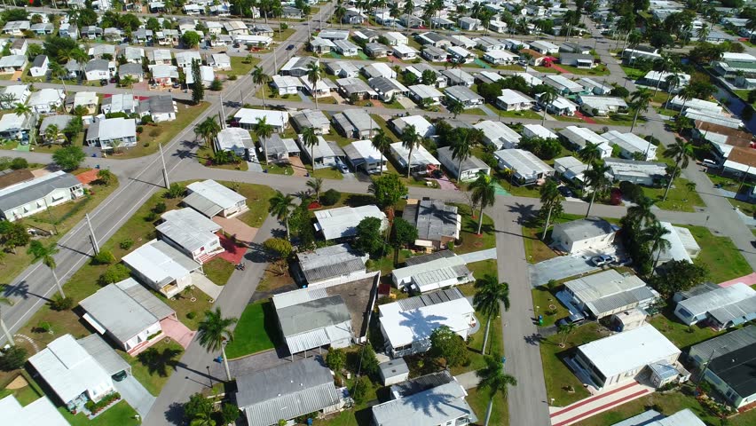 Stock video of aerial video double wide trailer home | 25928750 ...