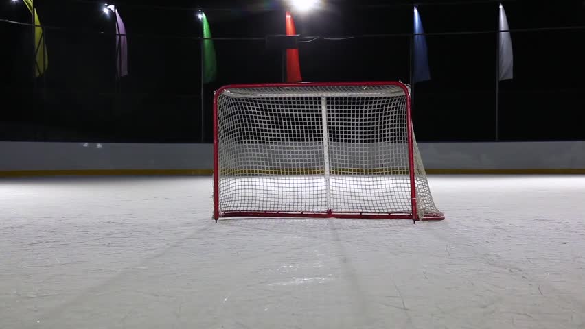 Slow Motion Hockey - Shot On Net Puck Scores Goal Stock Footage Video ...