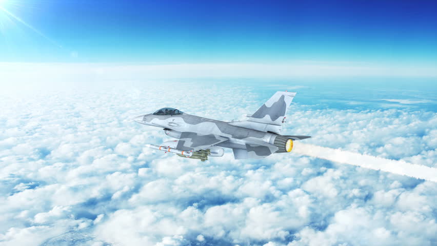 Jet Fighter flying above the clouds image - Free stock photo - Public ...
