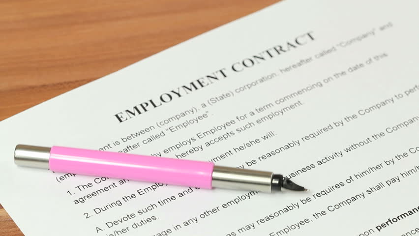 Woman Signing an Employment Contract Stock Footage Video (100% Royalty ...