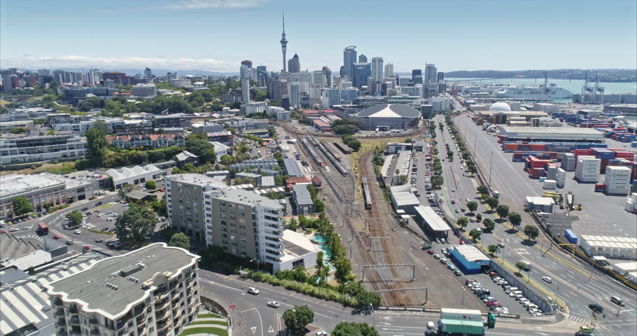 Aerial View Of Auckland City Skyline, New 的库存视频影片 | Shutterstock