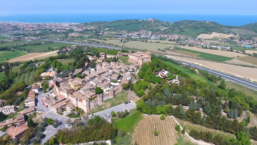 Stock video of aerial view of gradara castle and | 26975830 | Shutterstock