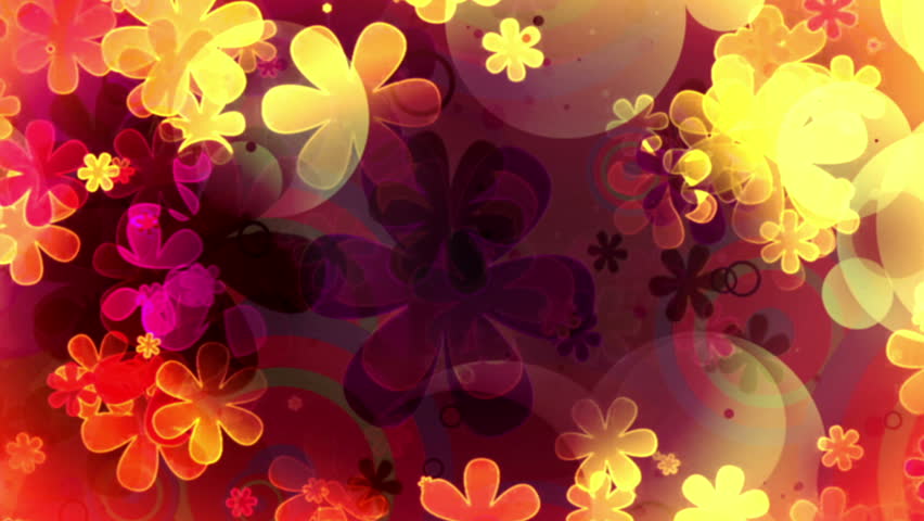 Bright Flowers Retro Looping Animated Background Stock Footage Video ...