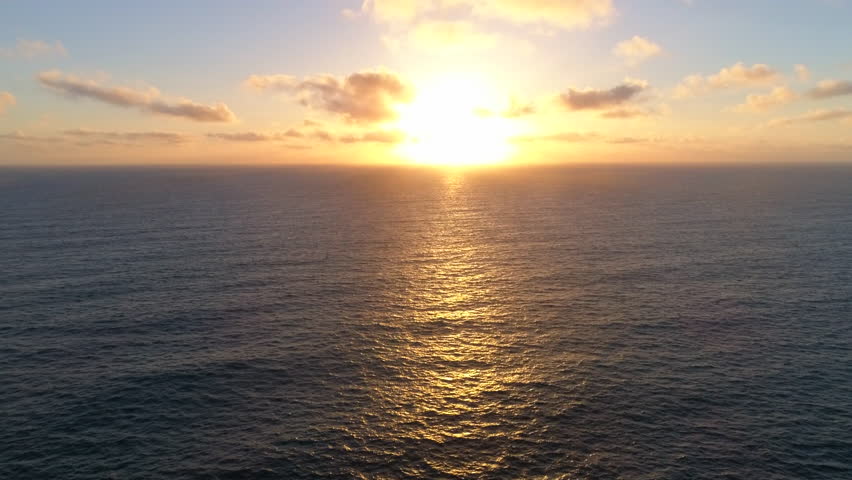 Sea Horizon Sunrise Best Shot Video. Golden Sunset Ocean Horizon. Sea ...