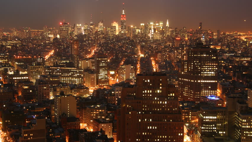 Stock Video Clip of Midtown Manhattan Night Time Lapse | Shutterstock