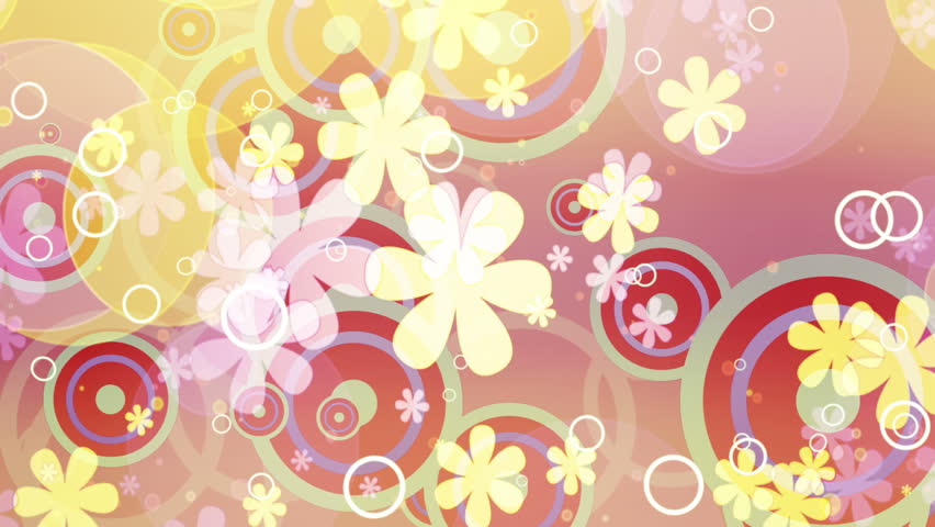 Bright Flowers Retro Looping Animated Background Stock Footage Video ...