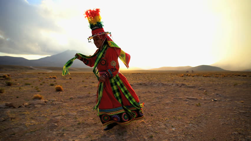 Proud Latin American Indigenous Women Dancing In Traditional National ...