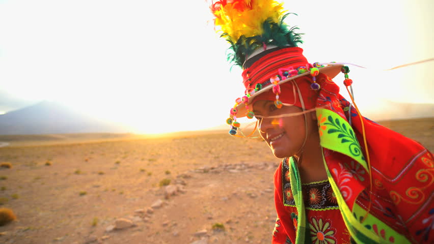 Proud Latin American Indigenous Women Dancing In Traditional National ...