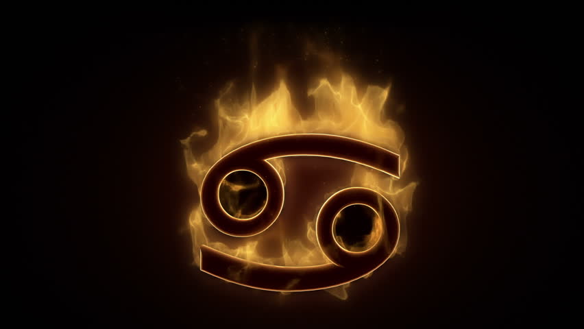 Cancer Horoscope Sign Burning Fiery Stock Footage Video (100% Royalty ...