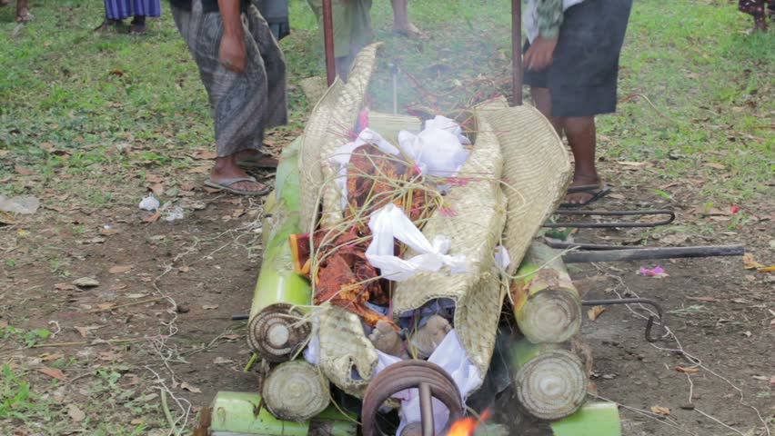 Burning Dead Body in Balinese Stock Footage Video (100% Royalty-free ...