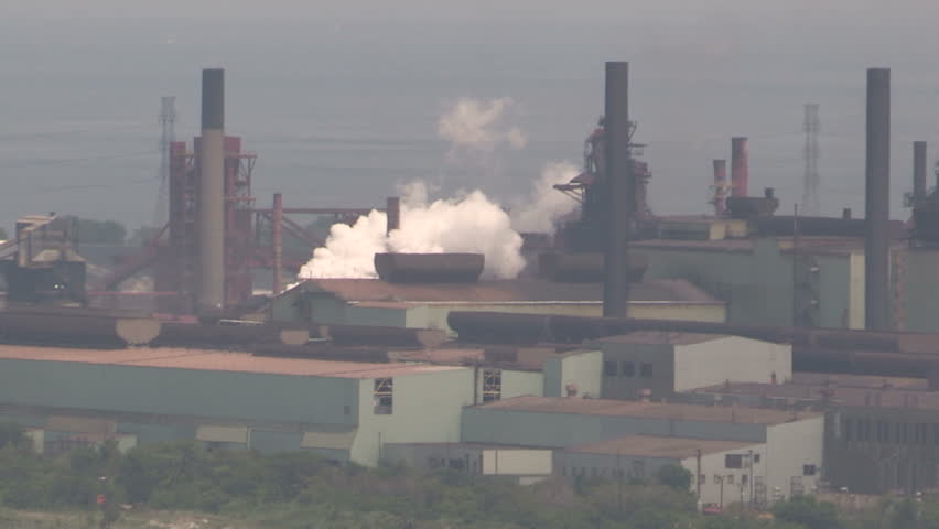 Hamilton, Ontario, Canada July 2017 Industrial City With Factories And ...