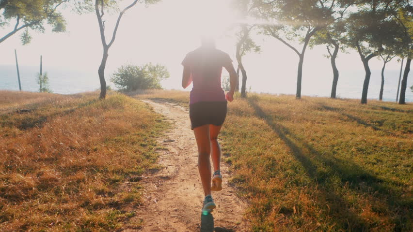 Scared Woman Female Trying To Escape Running Away From Man Chasing Her ...
