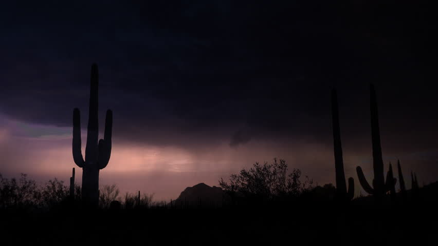 Dramatic Rain Shaft, Sandstorm, Lightning Bolt Sweeps Over Mountains ...