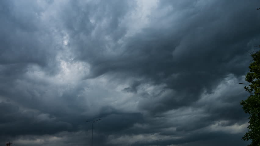 Stock video of massive huge dark clouds before the | 29388910 ...