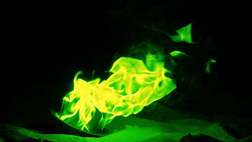 Stock Video Clip of Green fiery blazes of cure fire in | Shutterstock