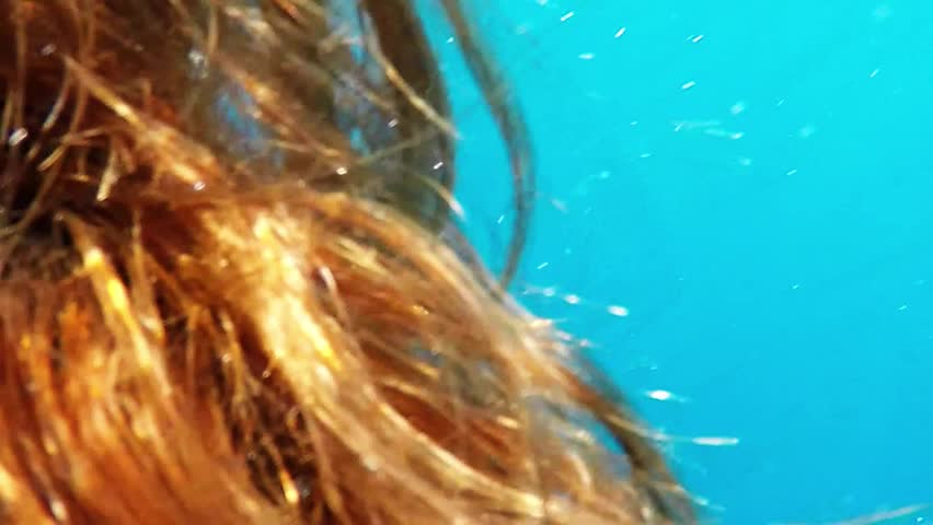 Underwater Hair Movement Slow Motion Stock Footage Video (100% Royalty ...