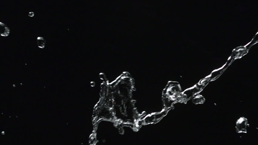 Slow-motion Splash Water Against Black Drop Shooting With High Speed ...