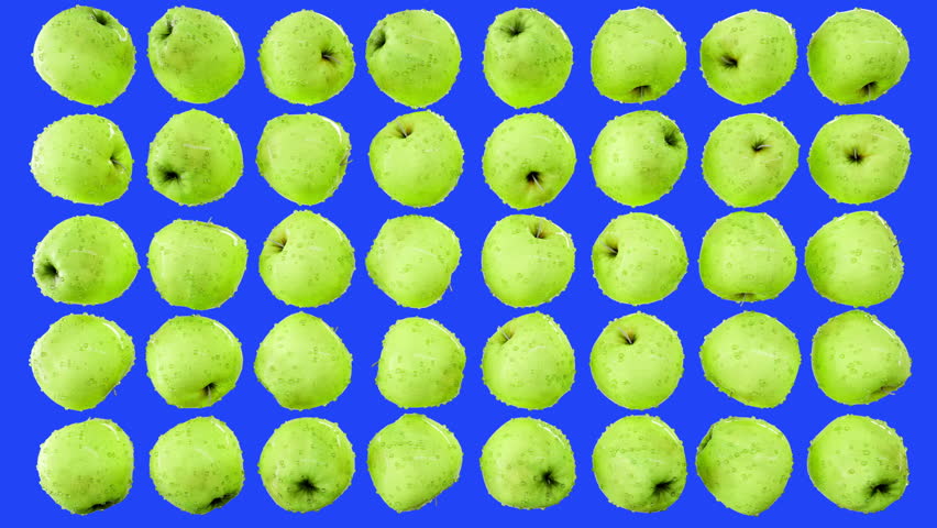Green Apple Rotation On A White Background, Eating Apple Timelapse 4K ...
