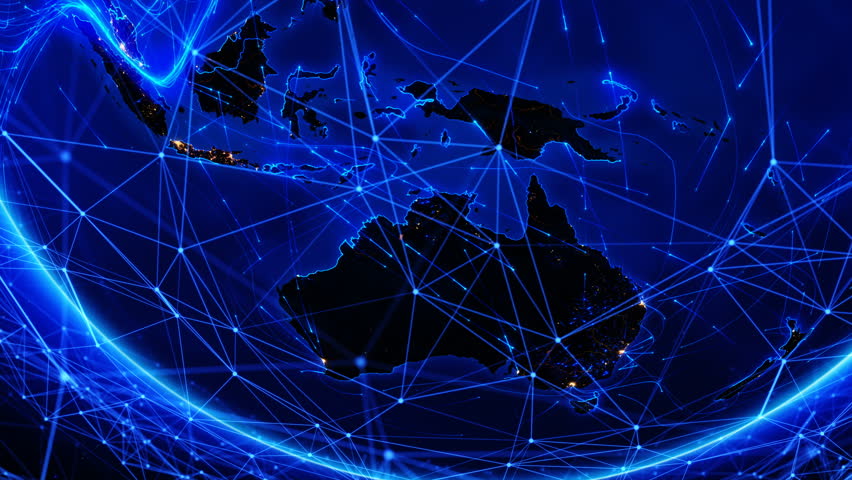 Global Communications Through The Network Of Connections Over Australia ...