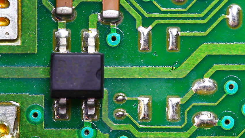 Macro, Pan Shot. Electronic Circuit Stock Footage Video (100% Royalty ...