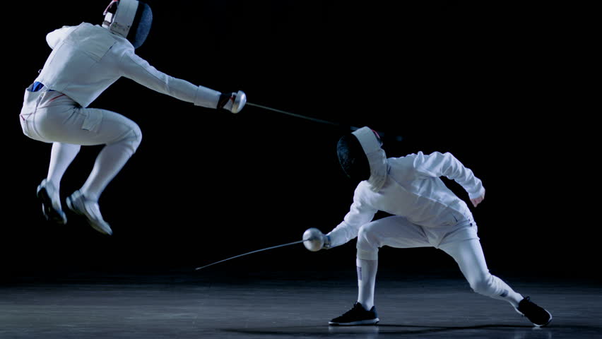 Two Professional Fencers Show Masterful Stock Footage Video (100% ...