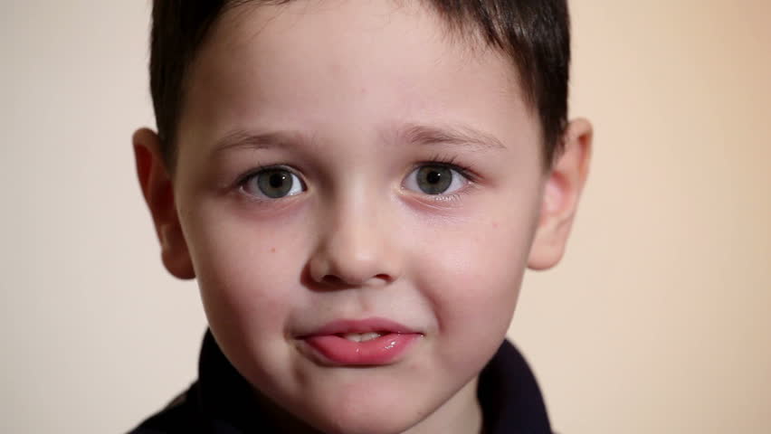 Boy Watching Something And Being Surprised, Full-face Stock Footage ...