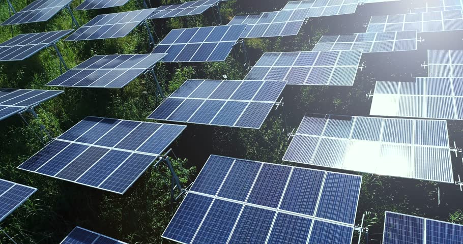 Stock video of 4k aerial view of solar panels | 31446370 | Shutterstock