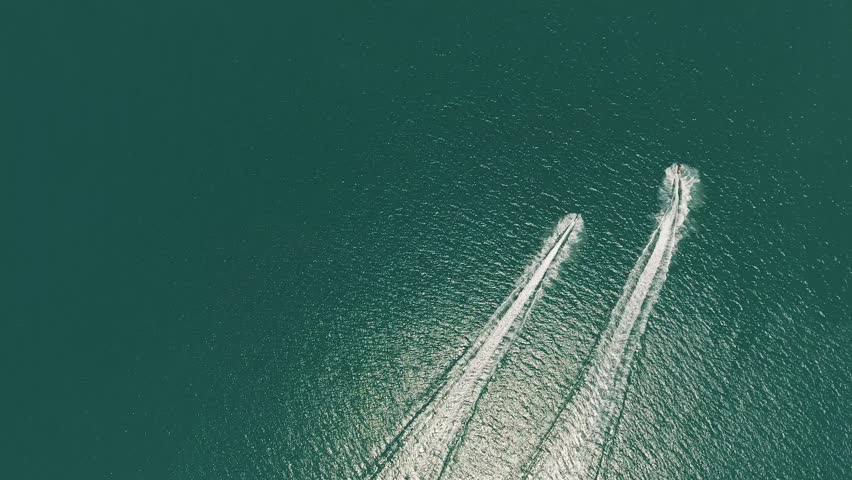 Two Motor Boats Move Parallel Stock Footage Video (100% Royalty-free ...