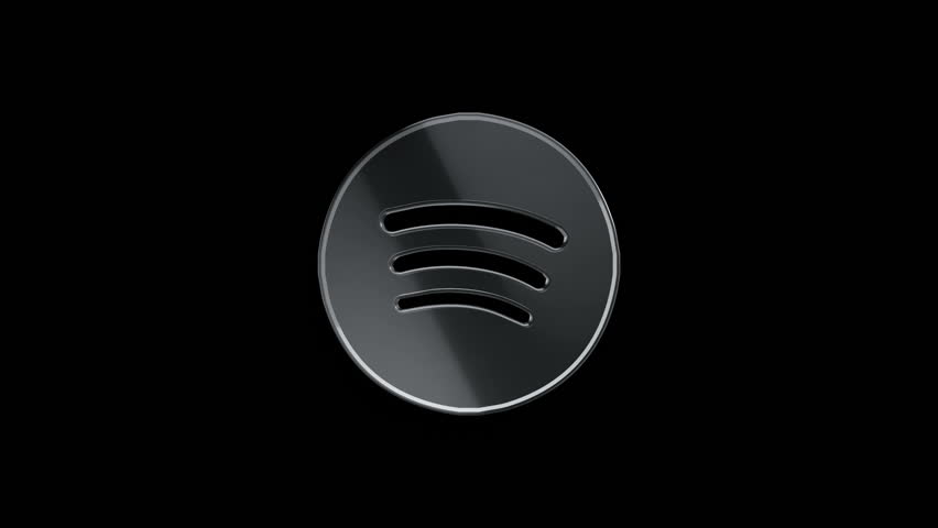 Editorial Animation: 3D Rotation Of Symbol Of Spotify Logo From Glass ...