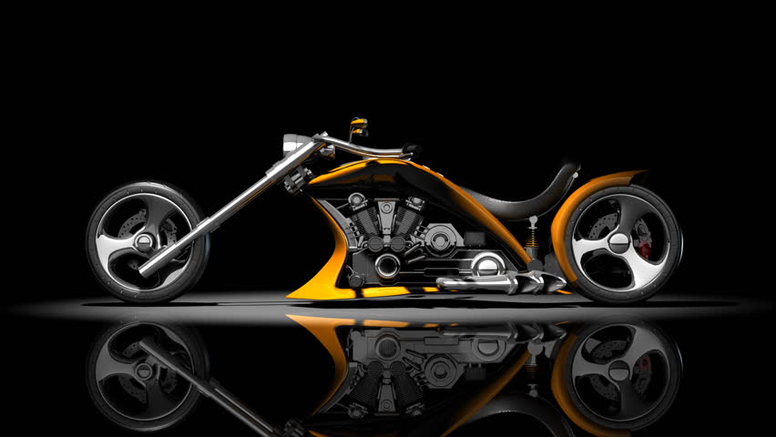 Stock video of concept motorcycle custom bike rotation on | 3162220 ...