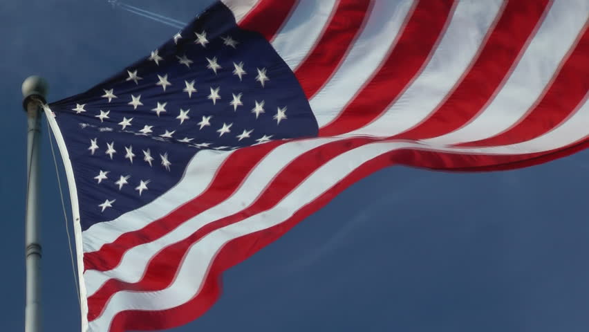 Usa Flag Billows in Wind. Stock Footage Video (100% Royalty-free ...